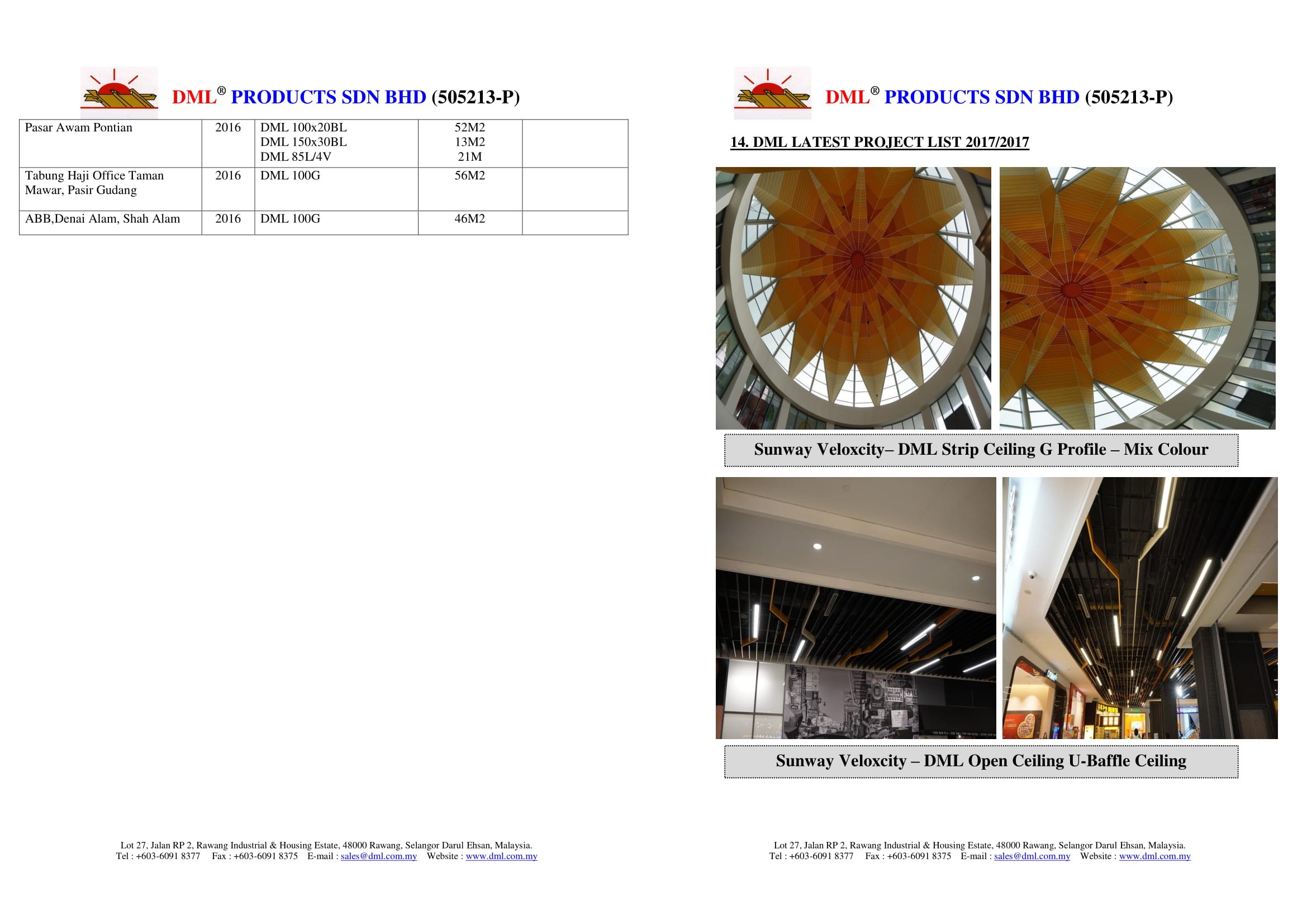 DML Products Sdn Bhd | Ceiling and Louvre Manufacturer