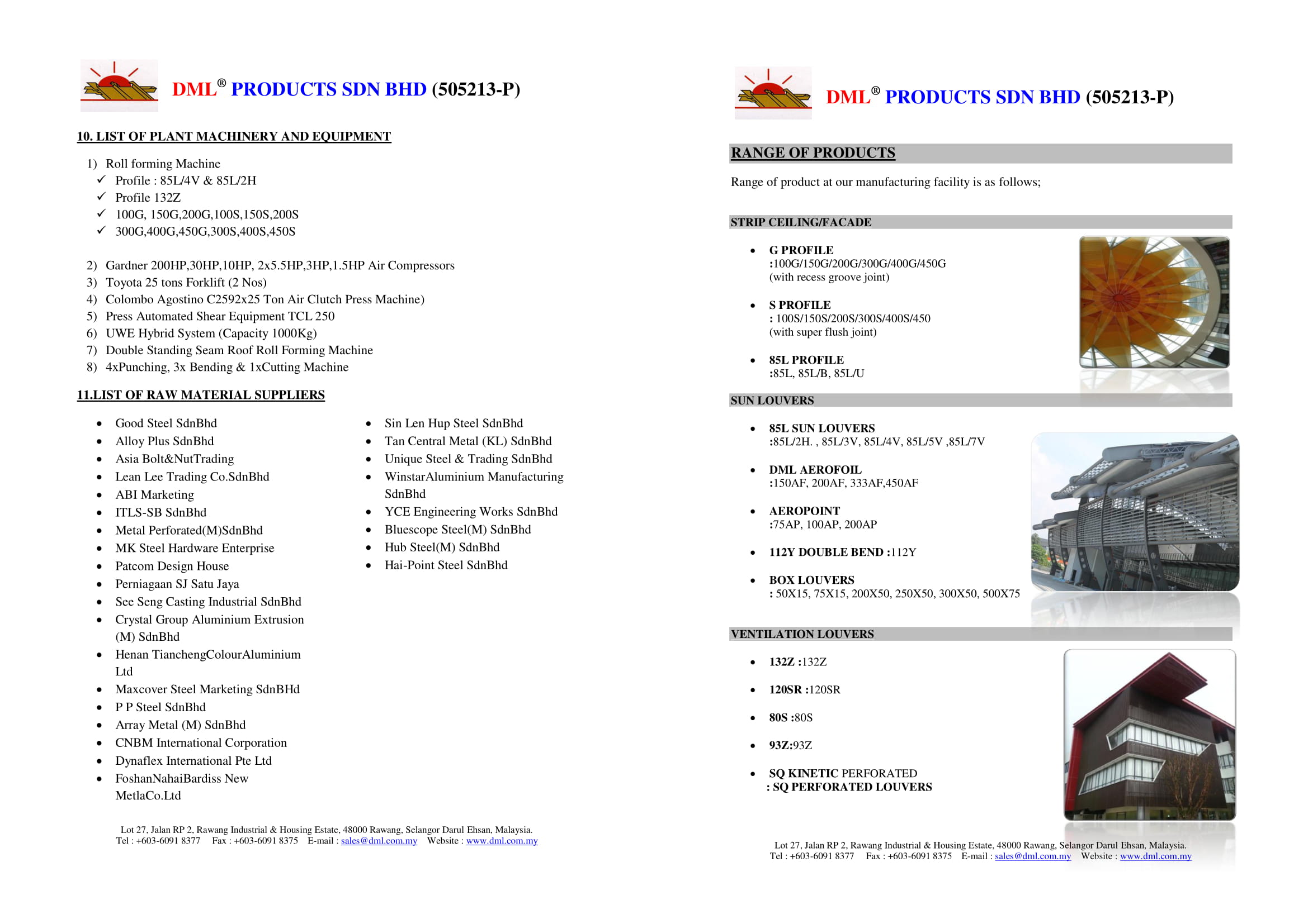 DML Products Sdn Bhd | Ceiling and Louvre Manufacturer