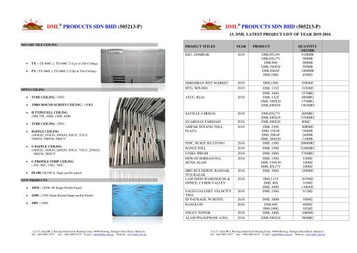 DML Products Sdn Bhd | Ceiling and Louvre Manufacturer